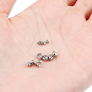 Vsnnsns Dermal Piercing Jewelry Kit, 12Pcs G23 Titanium Dermal Anchor Tops, Internally Threaded, 14G 1.6mm, 2/3/4mm, Clear CZ, for Women Men