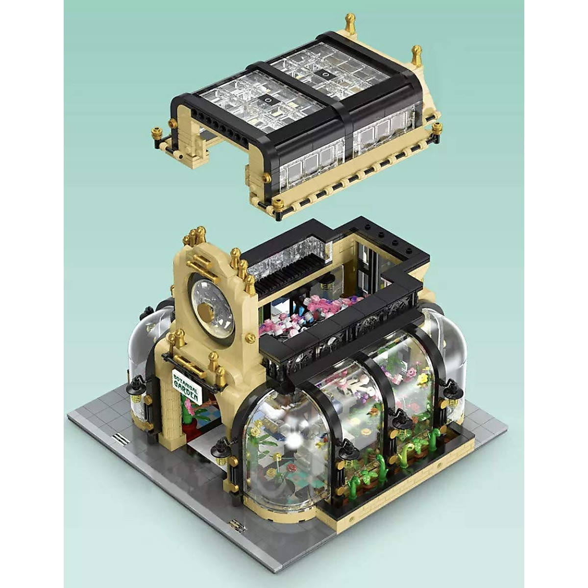 General Jim's Botanical Gardens City Streetview Building Blocks Set - Modular Creator Set with Lights Compatible with Major Brands