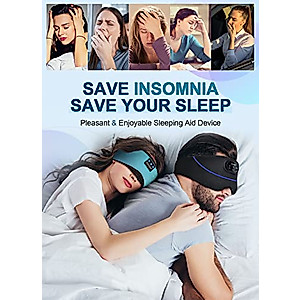 TOPOINT Sleep Headphones, Sleeping Headphones Bluetooth Sleep Mask with Bluetooth Headphones, Aid Sleep Light Blackout Sleeping Eye Mask Headphones for Sleeping Side Sleepers Women Girls Gifts