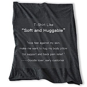 Body Pillow Cover with Zipper, Soft Body Pillow Pillowcase, Long Pillow Case Cover Breathable Jersey Cotton, 20x54 Inch, Dark Grey