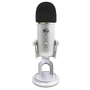 Foam Microphone Windscreen- Aedor Quality Sponge Mic Cover as a pop filter for Blue Yeti, Yeti Pro Condenser Microphones(Black)