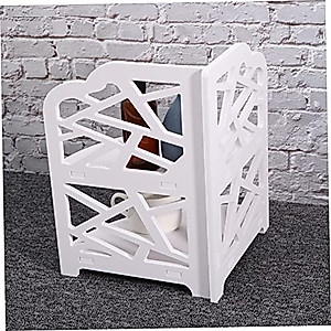 Yardwe Bathroom Racks Organizer Rack Shelf Board Floor Corner Shelf Bath Shelf Basket Shower Shelf Caddy Hollow Bathroom Rack Bathroom Storage Rack Shelf Bathroom Corner Frame Wpc White