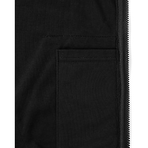 Ohoo Men's Zip Up Hoodie Lightweight Slim Fit Sweatshirt Full Zip Solid Color Hooded Jacket / DCF102-BLACK-S