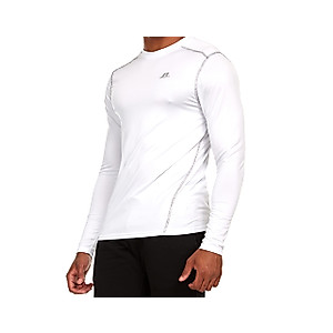 Russell Athletic Men's Fitted Long Sleeve Performance T-Shirt, White, Medium