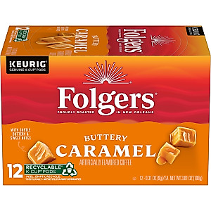 Folgers Caramel Drizzle Flavored Coffee, 72 Keurig K-Cup Pods…