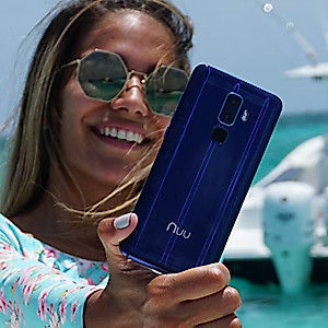 NUU Mobile G3-64GB/4GB RAM - 13MP+5MP Rear Camera, 13MP Front Selfie Camera - Dual-SIM 4G LTE Unlocked Cell Phone- Blue-One-Year US Warranty