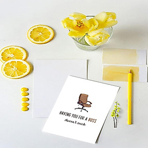 Comting Funny Card for Boss, Jokey Boss Day Card, Humor Boss Leader Thank You Card, Hilarious Boss Day Card, Having You for A Boss