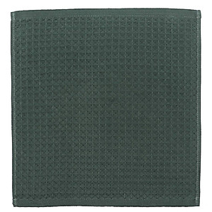 GQZLUCK 100% Natural Cotton Kitchen Towels Dish Towels Classic Waffle Weave Dish Cloths, Soft Ultra Absorbent Kitchen Hand Towel, Fast Drying Lightweight Washcloth, Set of 6 (Blackish Green)