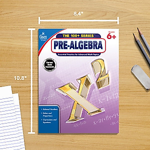 Carson Dellosa | Pre-Algebra Workbook | 6th–8th Grade, 128pgs (The 100+ Series™)