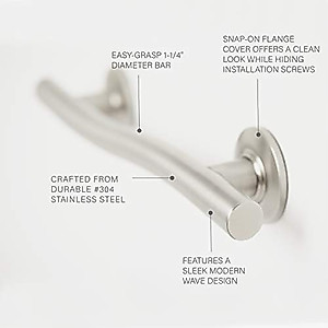 Seachrome 24 inch Bathroom Wave Grab Bar Satin Finish