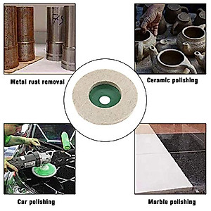 SING F LTD 10Pcs Wool Felt Polishing Wheel, for Angle Grinder Buffing Ceramic Marble Automotive Wood- 97mm