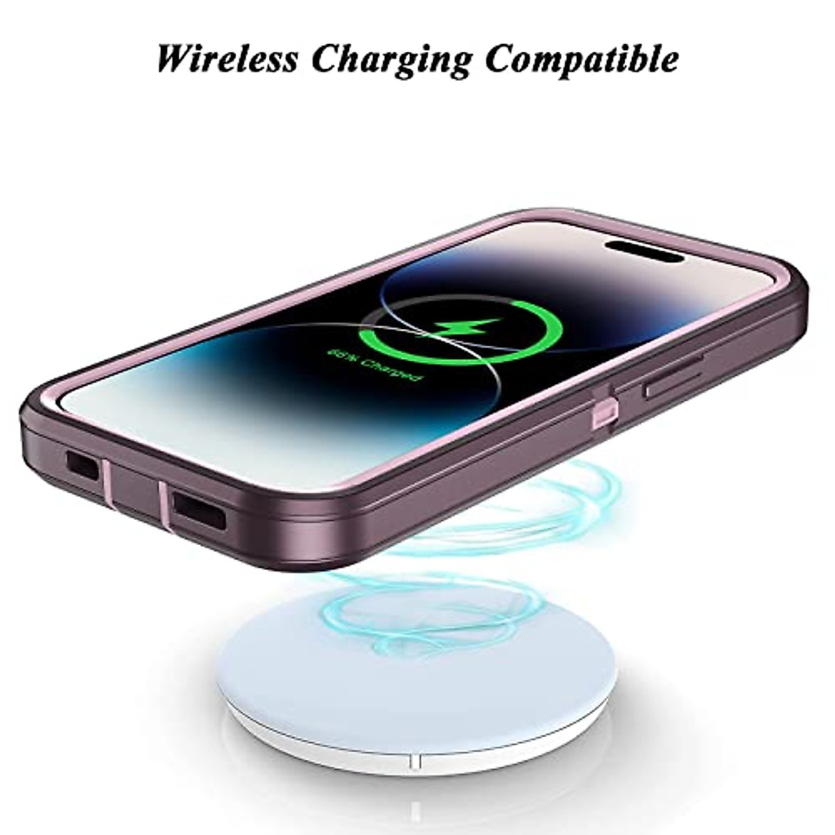 Qireoky for iPhone 14 Pro Max Case[3 in 1 Extreme Protective] Heavy Duty Shockproof Anti-dust Port Cover Non-Slip Multi Layers Bumper Dropproof Kickstand Phone Case for iPhone 14 Pro Max(Purple)