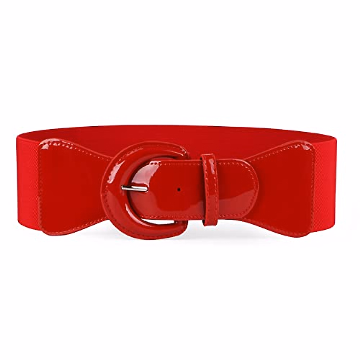 JASGOOD Women Wide Stretchy Belt,Vintage Chunky Buckle Elastic Waist Belts for Women Dress