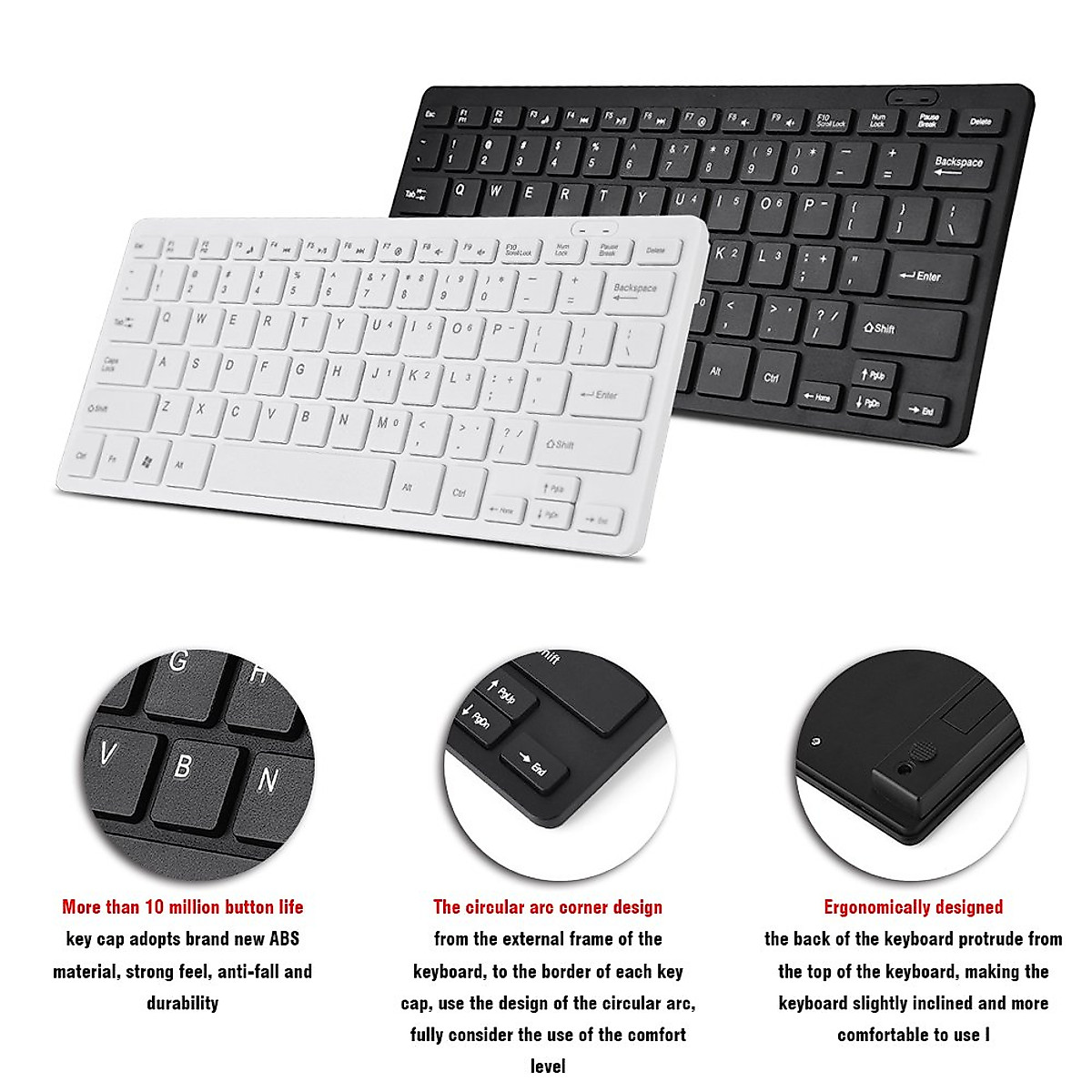 Wired Gaming Keyboard, Universal Mini USB Wired Silent Ultra-Thin 78 Keys Keyboard for Desktop Computer Laptop PC(Black)