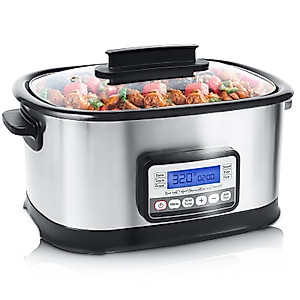 spoonlemon 6.5Qt 11-in-1 Multi Cooker, Digital Programmable Slow Cooker With Bake, Sauté, Roast, and Sous Vide functions, 1500W Timer&Temp Control,Dishwasher Safe Lid&Nonstick Inner Pot
