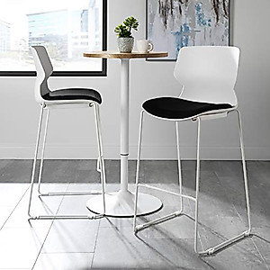 HON Basyx Contempo Guest Stool, 2 Pack, White/Black