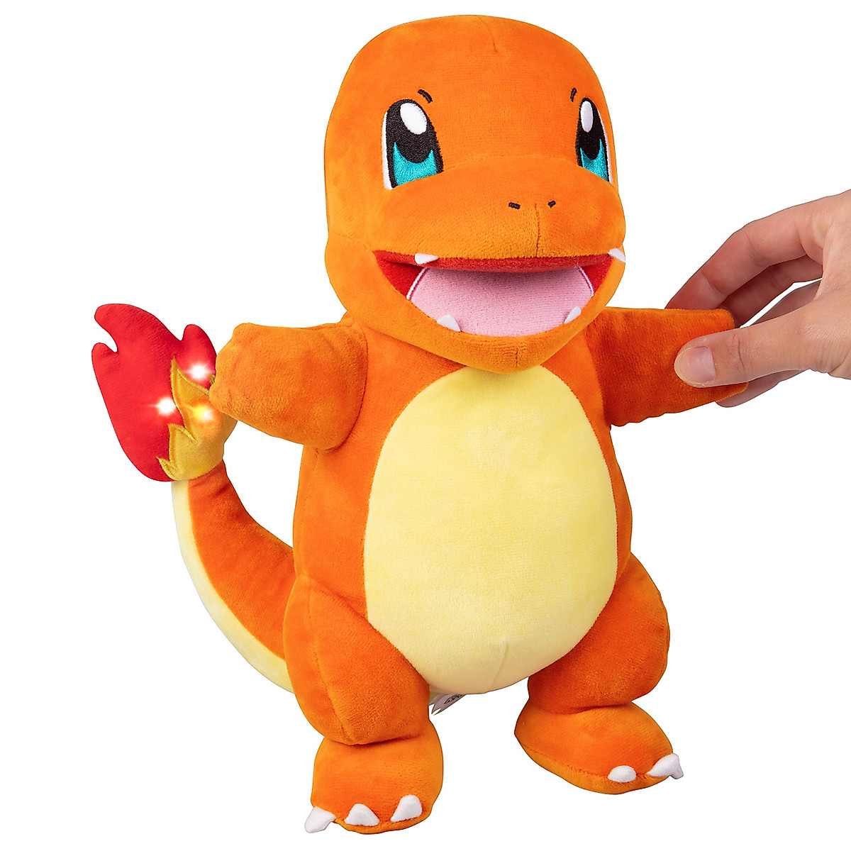 Pokemon Pokémon 10" Flame Action Charmander Plush - Interactive w/Lights & Fire Sounds - Light Up Tail & Mouth w/Sound Effects & Voices - Officially Licensed Gift for Kids, Boys, Girls - Ages 4+