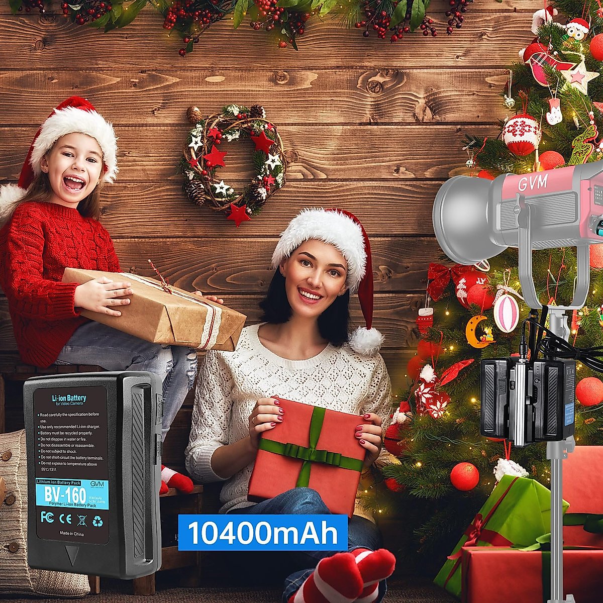 GVM V-Mount Battery with D-Tap and DC Outputs,160WH(10400mAh) V Mount Battery Compatible Video Camera Camcorder Broadcast with D-Tap and DC Outputs USB Ports