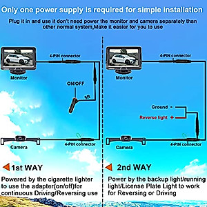 LeeKooLuu Backup Camera Kit HD 1080P 5 Inch Monitor Rear View Cam for Car Truck Van Camper Clear Night Vision Durable Waterproof G1