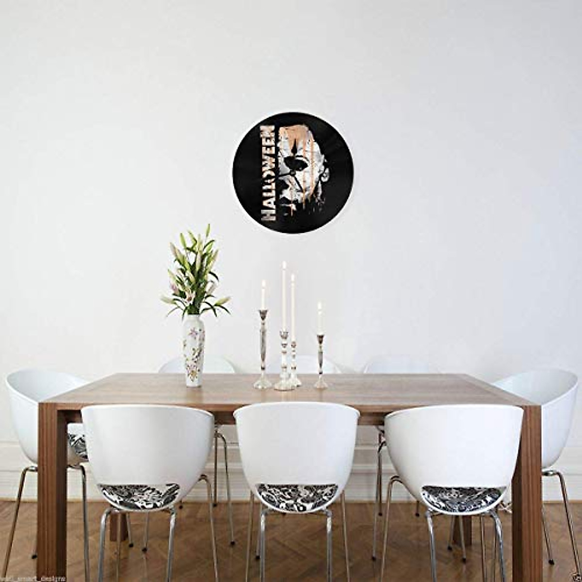 Michael Myers Halloween 9.8 Inch Modern Wall Clock Silent Non Ticking Decorative Wall Easy Read Clock Home/Office/Classroom Clock