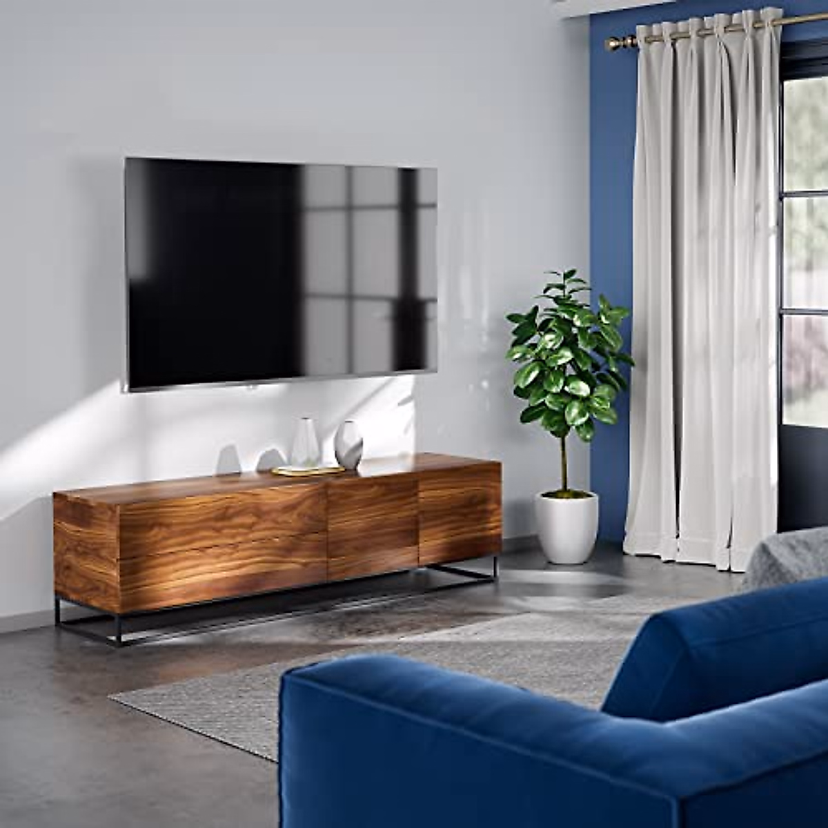 PERLESMITH TV Wall Mount Swivel Tilt for 32-55 inch LED LCD OLED Flat Curved TV Screen, Full Motion TV Mount Bracket with Articulating Arm Perfect Center Single Stud up to 70lbs VESA 400x400mm, PSMFK7