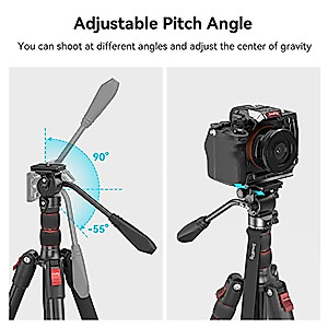 SmallRig Selection Tripod Fluid Head Pan Tilt Head with Quick Release Plate for Arca Swiss for Compact Video Cameras and DSLR Cameras -3259