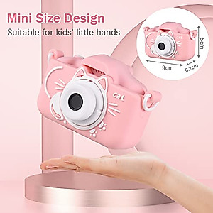 Andoer X8 Mini Kids Digital Camera 1080P 20MP Dual Lens 2.0 Inch IPS Screen Built-in Battery Interesting Games with 32GB Memory Card USB Card Reader Neck Strap Birthday for Boys Girls