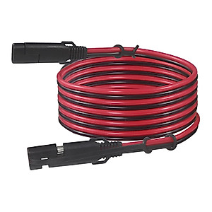 SAE to SAE Extension Cable 16AWG - SAE Cable 6FT Battery Charger Extension Cord Heavy Duty 16AWG Quick Disconnect SAE 2Pin Connector with SAE Polarity Reverse Adapter for Solar Panel Trickle Charger