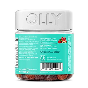 OLLY Teen Girl Multi Gummy, Healthy Skin and Immune Support, 15 Essential Vitamins, Biotin, Zinc, Calcium, Chewable Multivitamin, Berry Melon, 35 Day Supply - 70 Count
