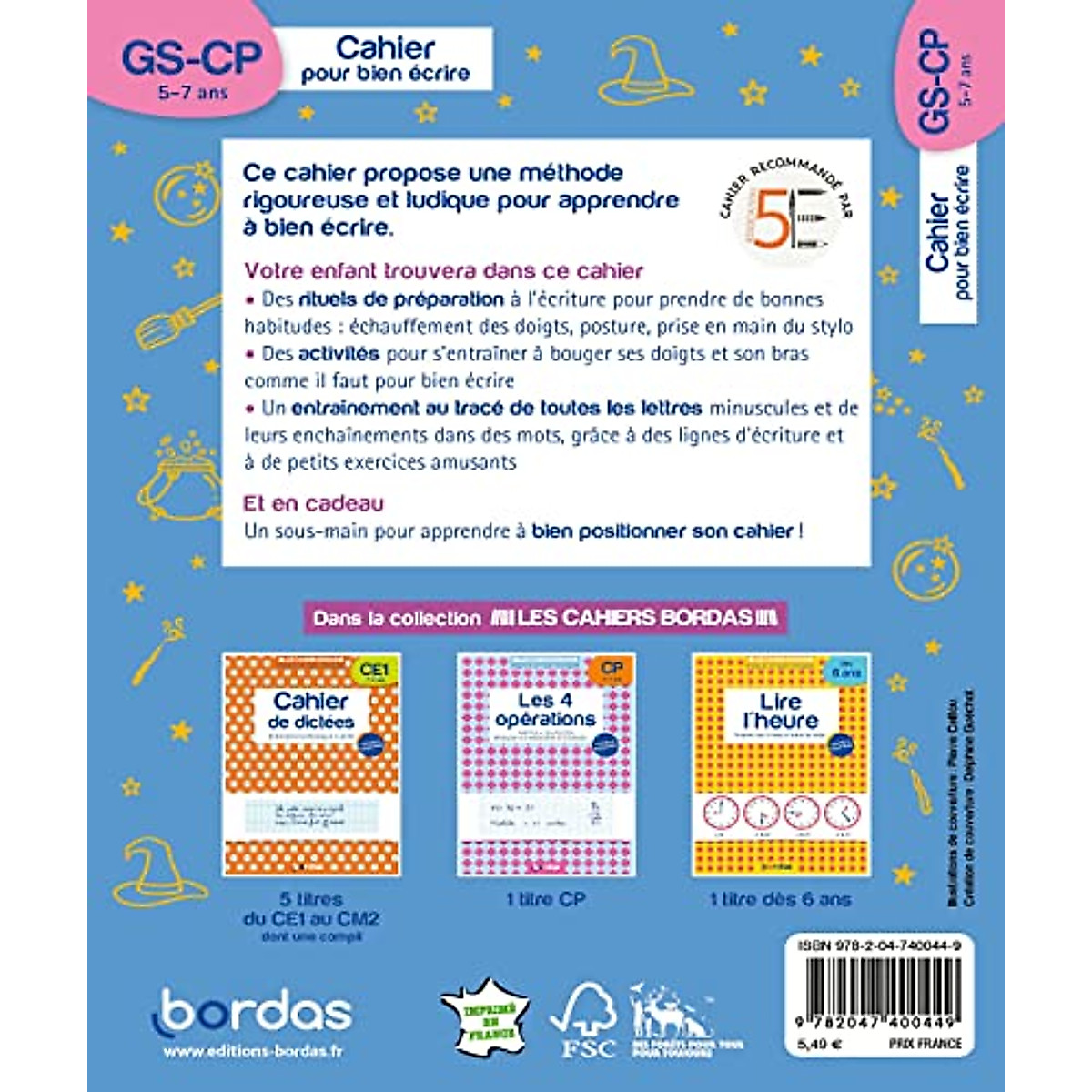 Les cahiers Bordas - Cahier pour bien écrire GS-CP