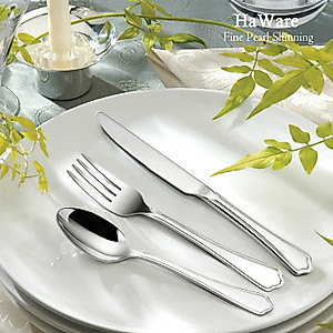 HaWare 60-Piece Silverware Set for 12, Stainless Steel Flatware Cutlery Eating Utensils, Modern Design with Crown Edges for Home Kitchen Hotel, with Knives Forks Spoons, Dishwasher Safe