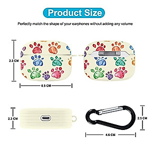 Yoedge Earphone Case Cover for AirPods Pro with Keychain, Soft Silicone Skin Cover with Double Sided Pattern, Full Protective Case with Fashion and Cute Printing, Dog Paw Print