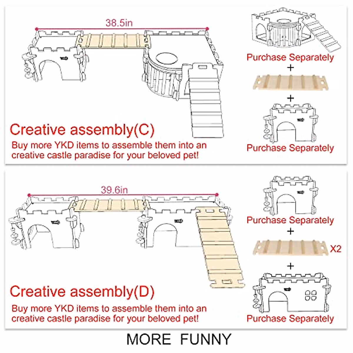 YKD Castle House Series Top Bridge for Connecting Castle Series Houses