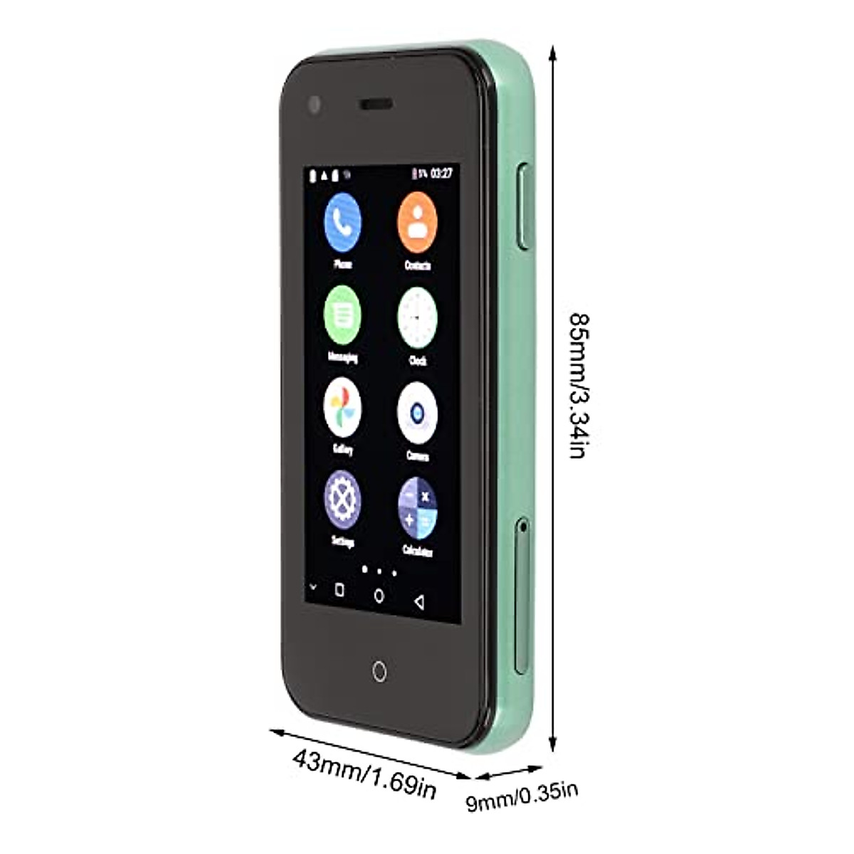 3G Mini Smartphone, One Piece Green 2MP Rear 0.3MP Front D18 Mini Phone for Study (Green)