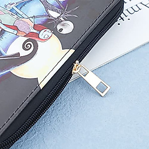 G-Ahora Nightmare Before Christmas Leather Wallet Jack Skellington All Over Print Faux Leather Wallet (WC Jack Skellington D)