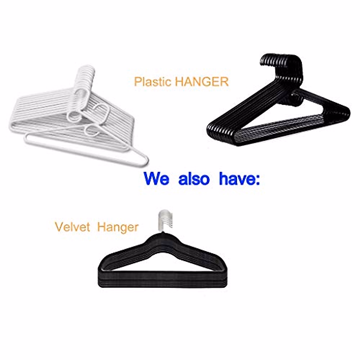 Plastic Hangers HD Heavy Duty, 40 Pcs. Black Color, Made in USA, 3/8” Thickness, Durable, Tubular, Lightweight, for Clothes, Coat, Pants, Shirts, Dress and More, TINEFF,