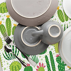 AMASOO Dish Drying Mat Different Cactus Green Cacti Natural 18" x 24" Handable Dish Drying Rack Pad Protecter Dish Drainer Mat for Kitchen Countertops Counter 18x24 inches