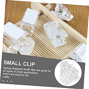 Cabilock 50pcs Self-Adhesive Small Clip Clear Shower Liner Clear Hangers Self Adhesive Clip Sticker Clips for Hanging Spring Clip Flag Clips Shower Curtain Clips Badge Holders Clip Abs