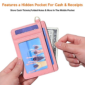 Badiya Credit Card Holder Slim Minimalist Wallet, Front Pocket Purse RFID Blocking Wallet Compact Card Case with ID Window for Women & Men
