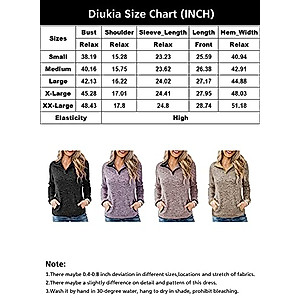 Diukia Sweatshirts Pullover Tops Womens 2022 Fall Cute Lightweight 1/4 Quarter Button V Neck Color Block Stand Collar Long Sleeve Pocket Pullover Sweatshirt for Ladies Teen Girls Juniors Gray L 12-14