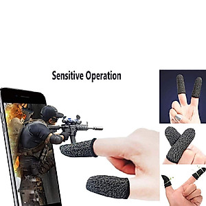 Shlia Mobile Game Finger Sleeve [8 Pack], Touch Screen Finger Sleeve Breathable Anti-Sweat Sensitive Shoot and Aim Keys for Rules of Survival/Knives Out for Android & iOS