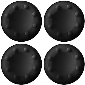 4PCS Silicone Thumb Stick Grips Caps Analog Thumbstick Cover for PS5 PS3 PS4 PS4 Pro Slim Xbox One Xbox 360 Joystick Cap (Black)