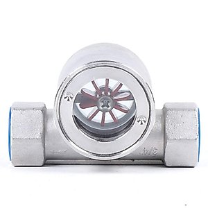 3/4" NPT Stainless Steel 304 Sight Water Flow Indicator with Plastic Impeller for Water Cooling System