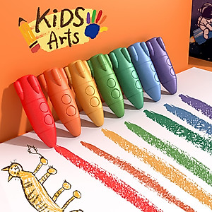 MASSRT 24 Colors Space Crayons for Toddlers Age 1-3, Non-toxic Mess Free Unbreakable Crayon Gifts, Easy to Hold Washable Crayons, Safe Coloring Gifts for Babies and Children