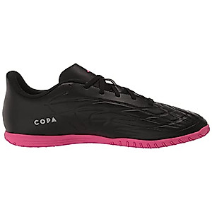 adidas Unisex Copa Pure.4 Indoor Soccer Shoe, Black/Zero Metallic/Team Shock Pink, 11.5 US Men