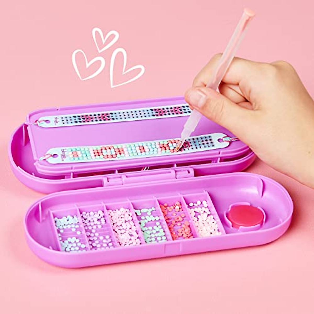 Blingle Bands DIY Gem Friendship Bracelet, 5 Band On The Go Starter Pod - Arts & Craft Activity for Ages 7 and Up