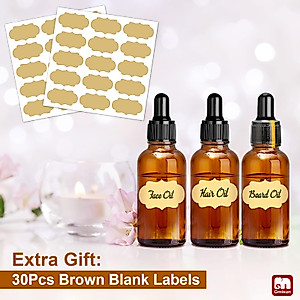 GMISUN Tincture Bottles With Dropper, 25 Pack 2 Oz Amber Glass Dropper Bottle with Eye Dropper, 60ml Empty Oil Dropper Bottle For Essential Oils, Tinctures, Medicine - with Heat Shrink Wrap