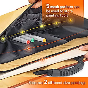 Professional Art Portfolio Bag with Detachable Shoulder Straps, Poster Board Large Storage Bag, Art Portfolio Folder for Artwork for Artists and Students