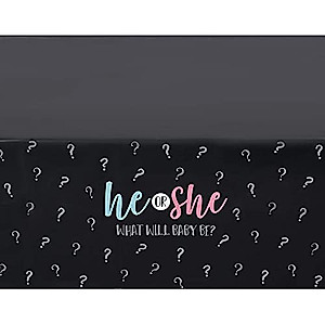 Sparkle and Bash Gender Reveal Party Plastic Tablecloth, He or She (54 x 108 in, 3 Pack)