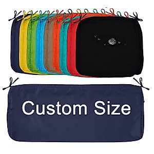 Sigmat Customize Size Outdoor Seat Cushion Cover Water-Resistant Patio Deep Seat Chair Cushion Cover Bench/Settee/Swing Cushion Slipcover-Only Cover